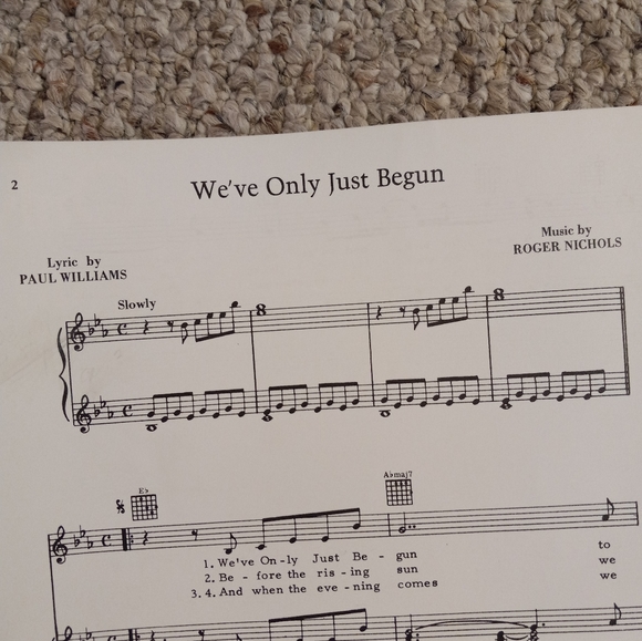 Irving Music | Other | Weve Only Just Begun Original Sheet Music 97 ...